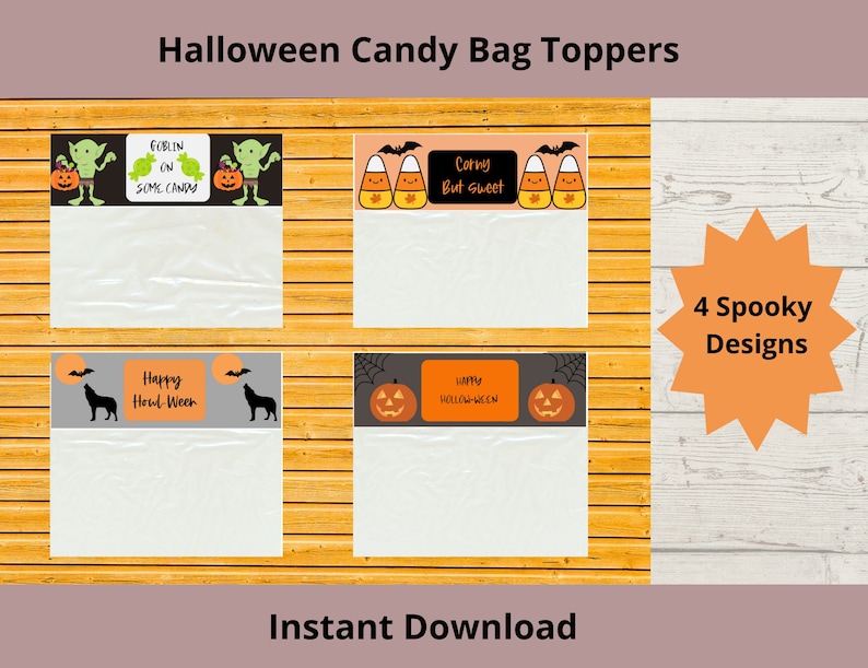 Printable Halloween Candy Bag Toppers With Spooky Puns - Etsy