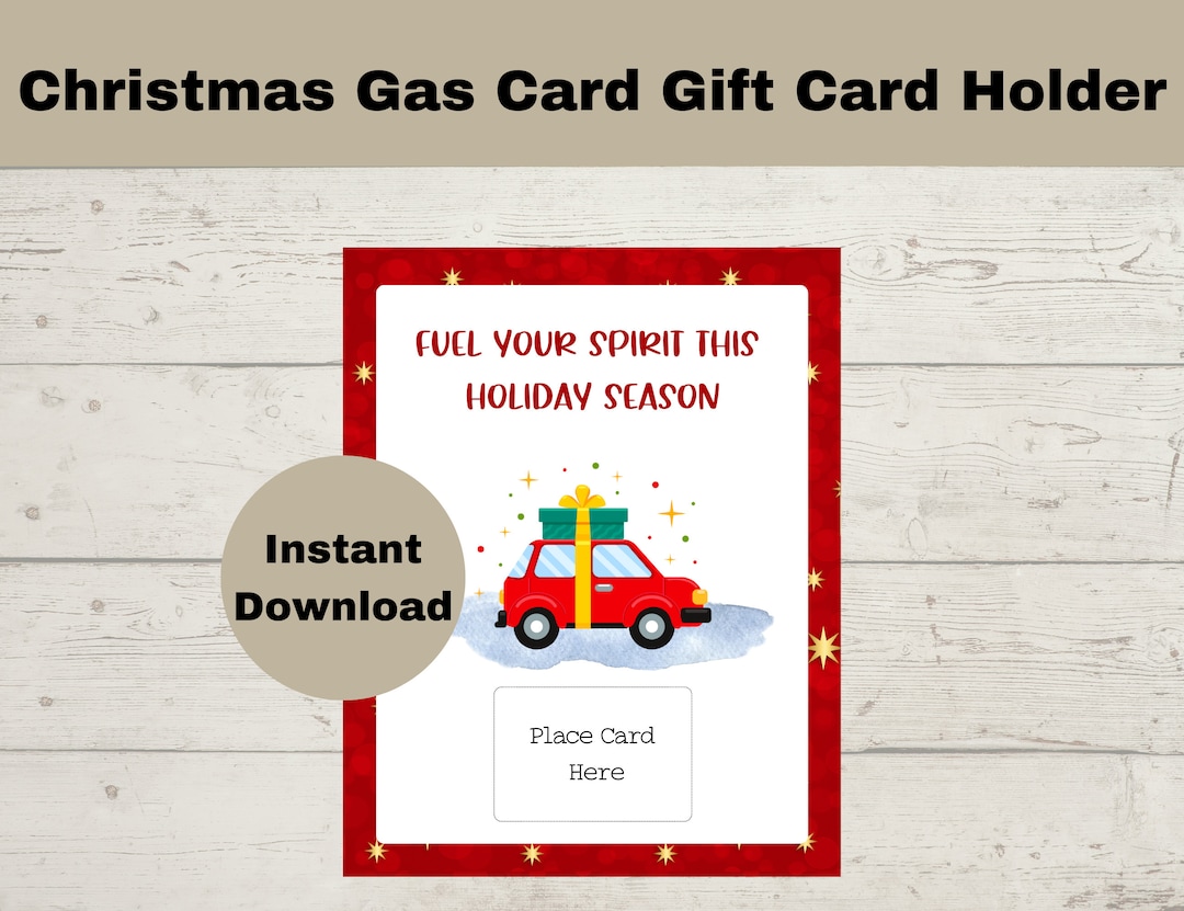 Printable Christmas Gift Card Holder Gas Card - Etsy