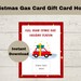 Printable Christmas Gift Card Holder Gas Card - Etsy