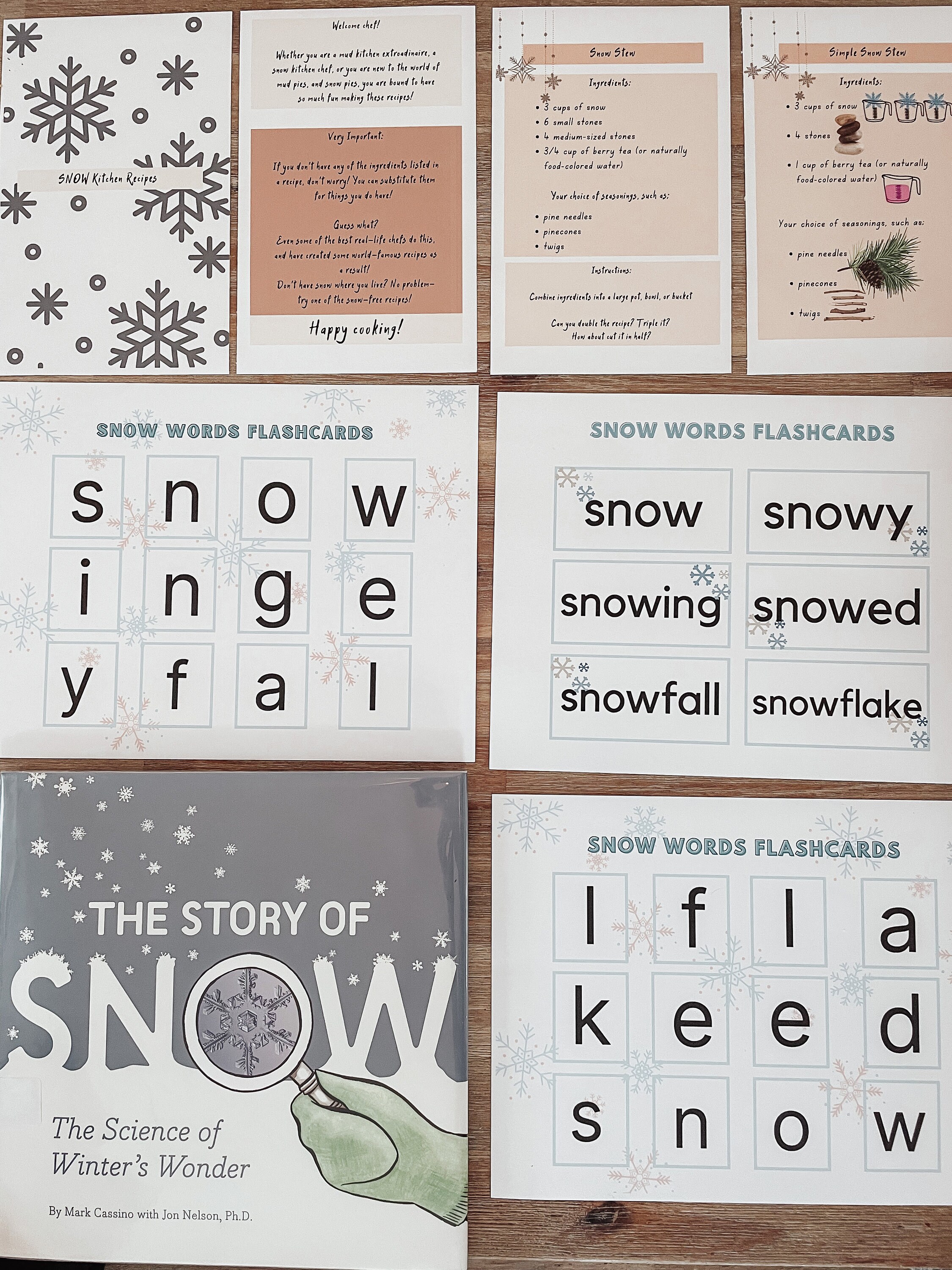 Snow Kitchen Recipes + Snowy Words - Etsy