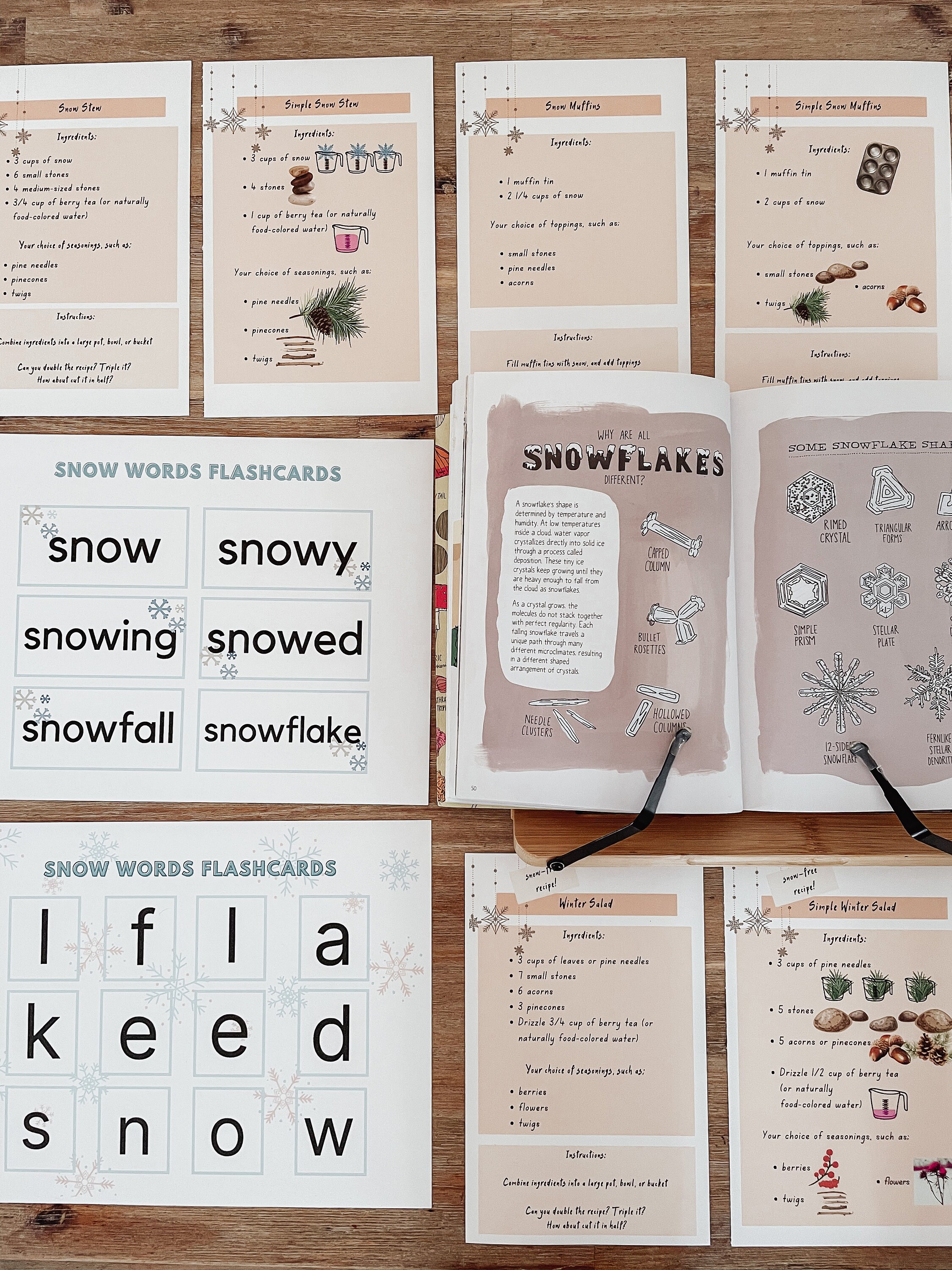 Snow Kitchen Recipes + Snowy Words - Etsy