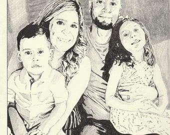 Custom Pen and Ink Child Portraits Illustrated - Etsy