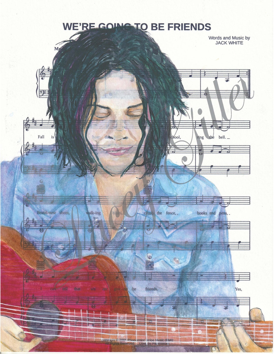 Jack White - White Stripes - We're Going to Be Friends - Hand Signed ... Jack White - White Stripes - We're Going to Be Friends - Hand Signed ...
