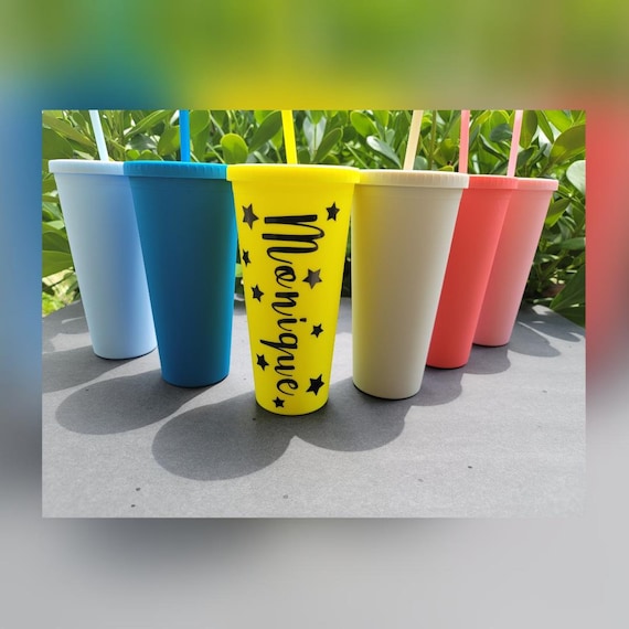 Matte Cup With Straw Personalize Matte Cup 24oz Reusable - Etsy