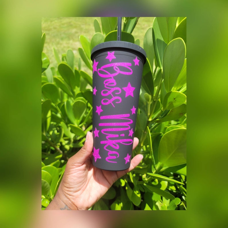 Matte Cup With Straw Personalize Matte Cup 24oz Reusable - Etsy