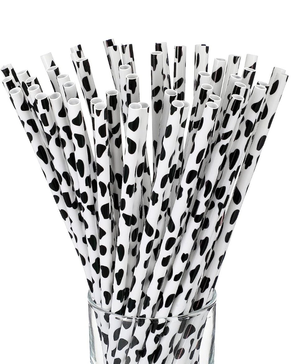 Reusable Cow Print Plastic Straw Straws Are Sold Individually - Etsy