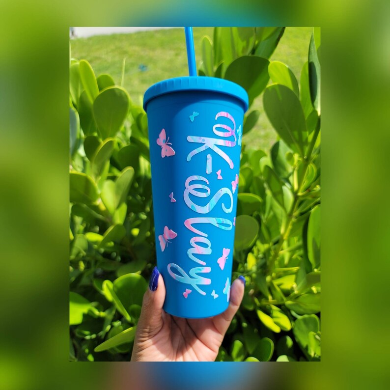 Matte Cup With Straw Personalize Matte Cup 24oz Reusable - Etsy