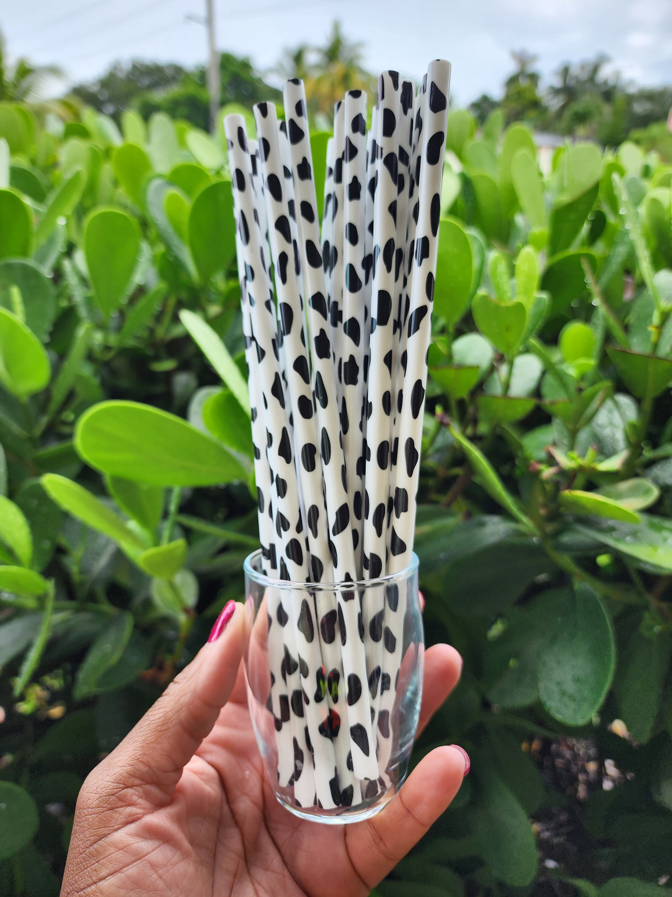 Reusable Cow Print Plastic Straw Straws Are Sold Individually - Etsy