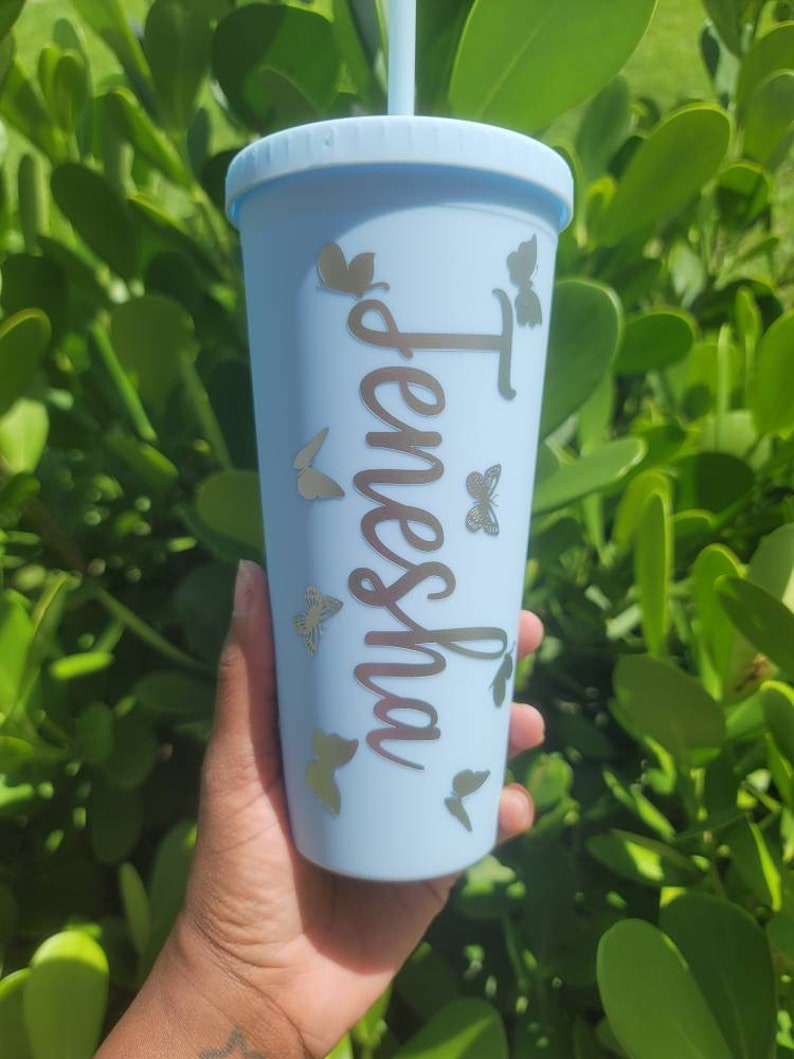 Matte Cup With Straw Personalize Matte Cup 24oz Reusable - Etsy