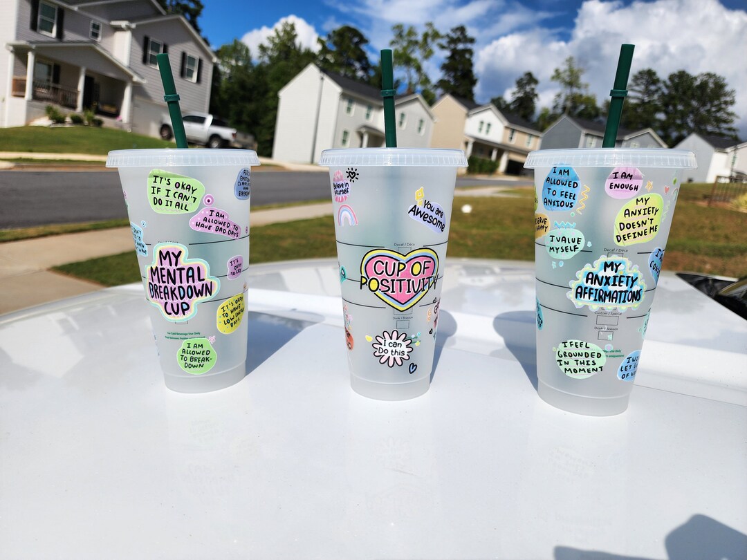 Positive Affirmation Starbucks Cold Cup 24oz, Reusable Cup, Self Love ...