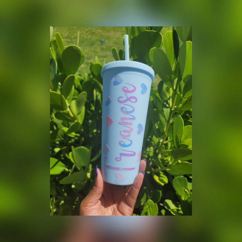 Matte Cup With Straw Personalize Matte Cup 24oz Reusable - Etsy