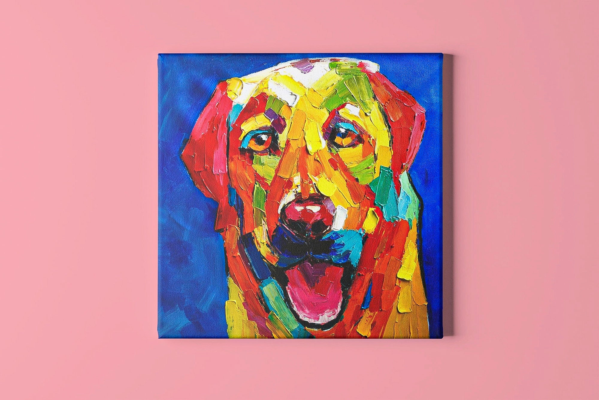 Labrador Colorful Pop Art Cute Puppy Cartoon Art Brush Stroke Art ...