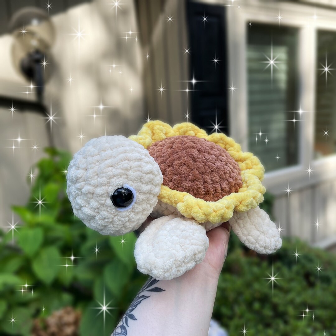 Sunflower Turtle Crochet Plushie - Etsy