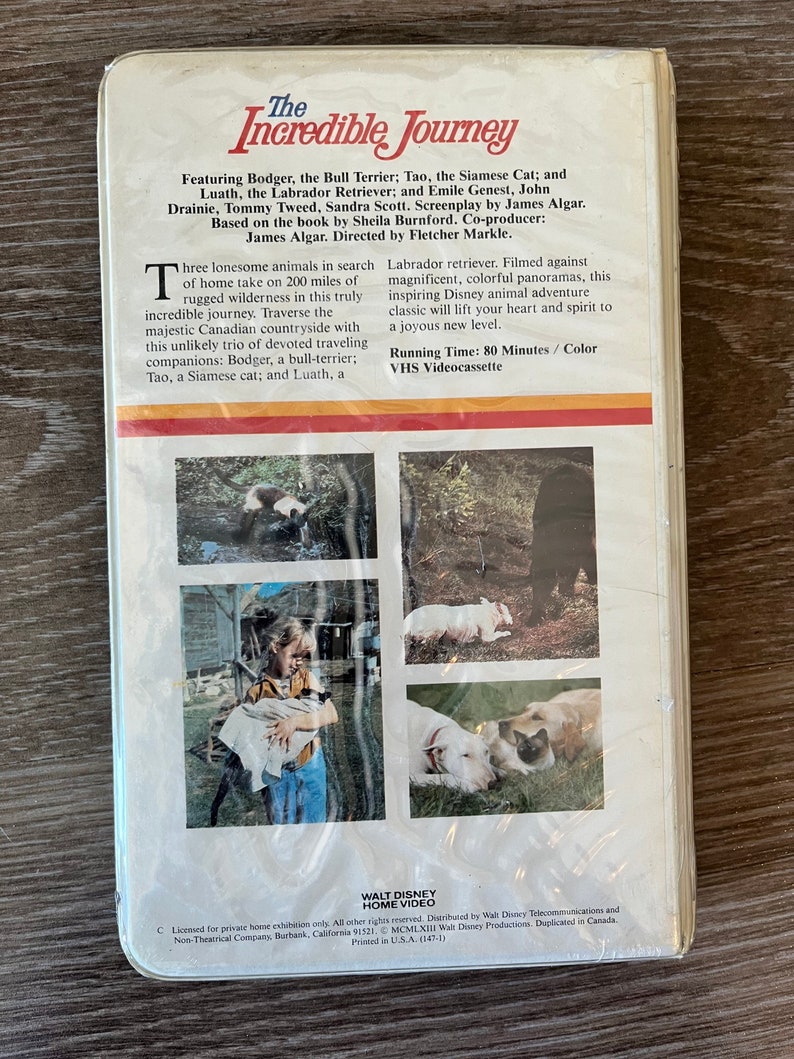 The Incredible Journey VHS 147V Original 1984 Walt Disney Home - Etsy