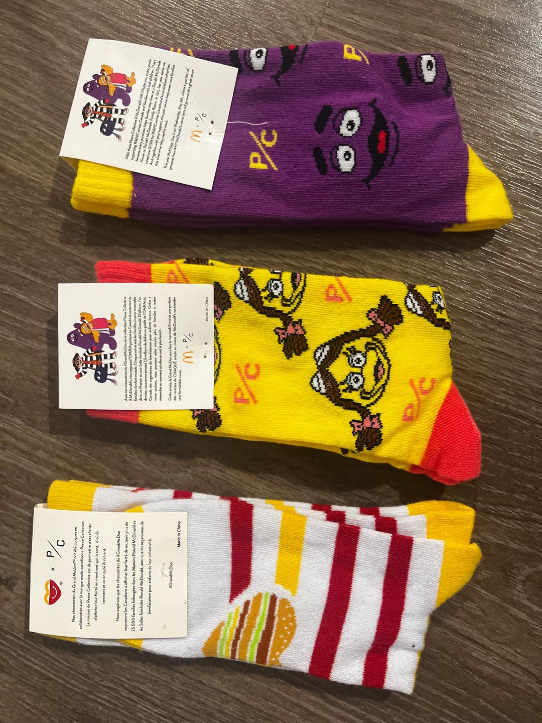Mcdonalds X Peace Collective Canada Exclusive Adult Socks X 3. Big Mac ...