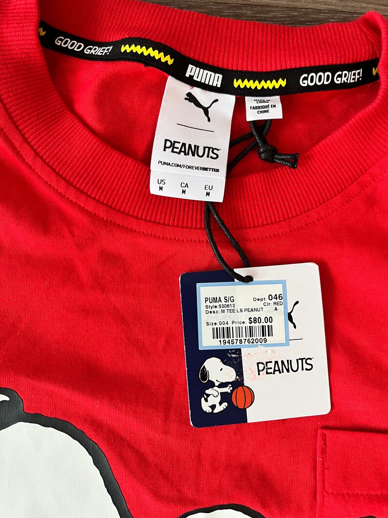 Puma X Peanuts Snoopy Basketball Long-sleeve Shirt - Red (530613 11 ...