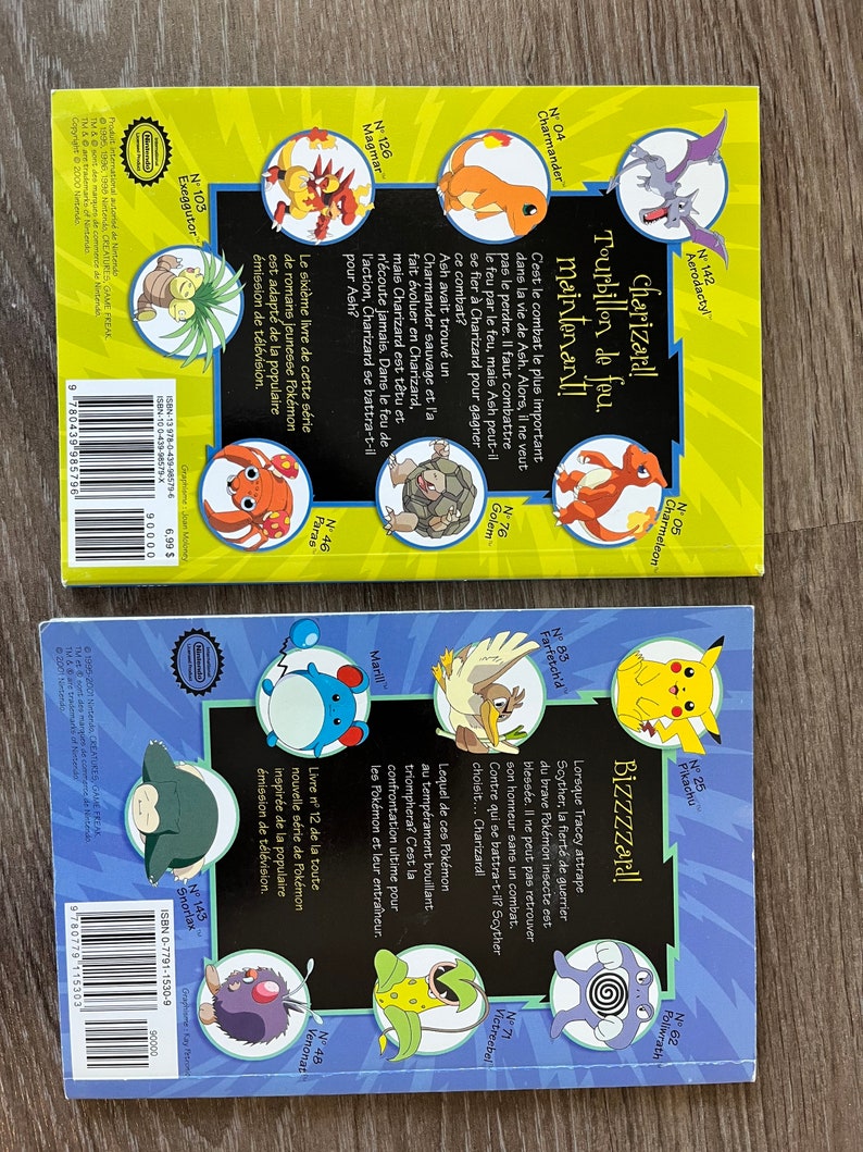 2 X 90s Pokémon Scholastic Books FRENCH. Bas-y Charizard and - Etsy