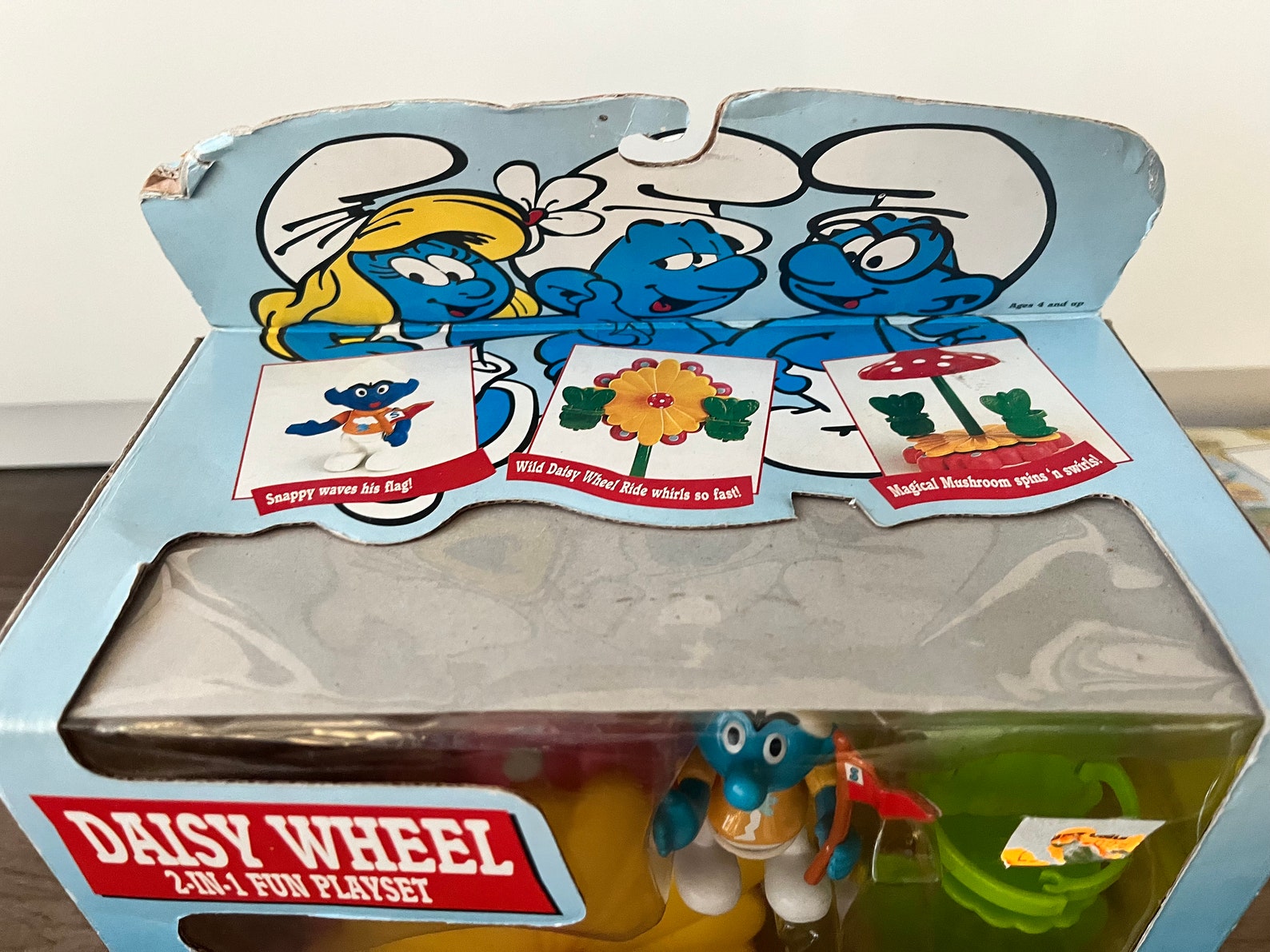 Vintage 1996 the Smurfs Daisy Wheel Ride Play Set W/ Snappy Figure. New ...