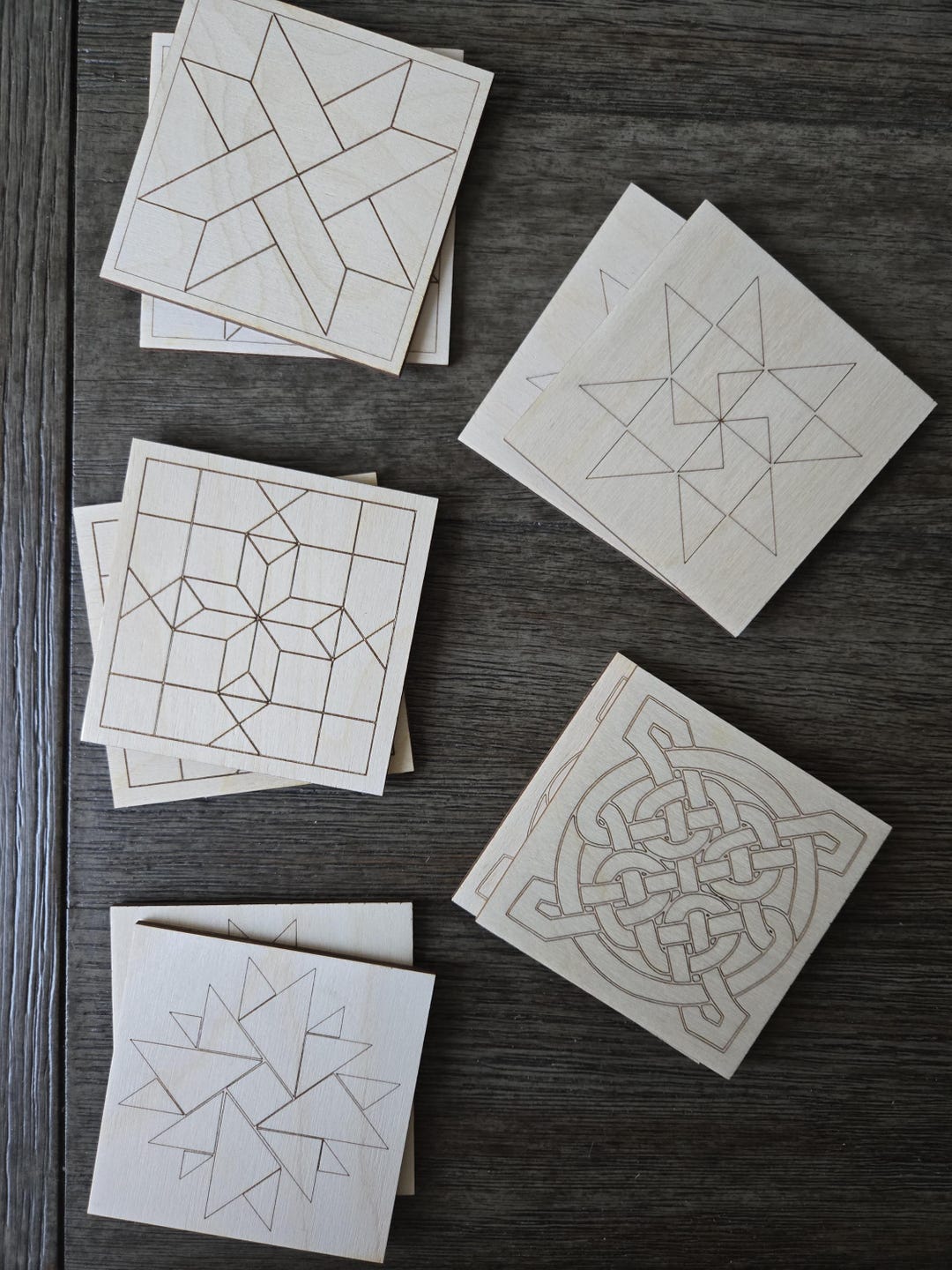 Barn Quilt Squares, Wooden Mosaics, DIY Supplies, Wooden Quilt Squares, Laser Cut Barn Quilt ...