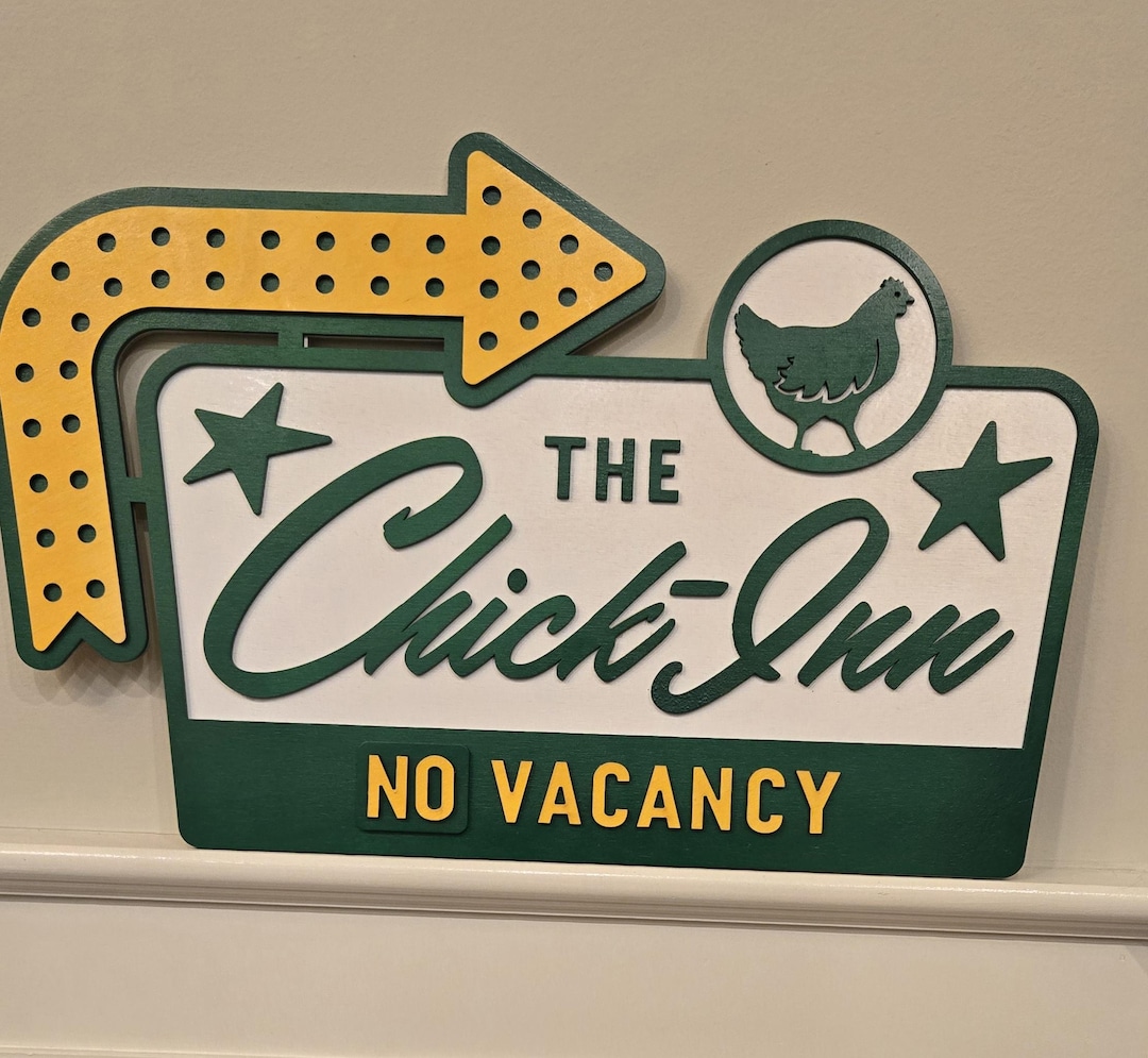 Chick Inn Chicken Coop Sign- Large, Laser Cut Wooden Hen House Decor - Etsy