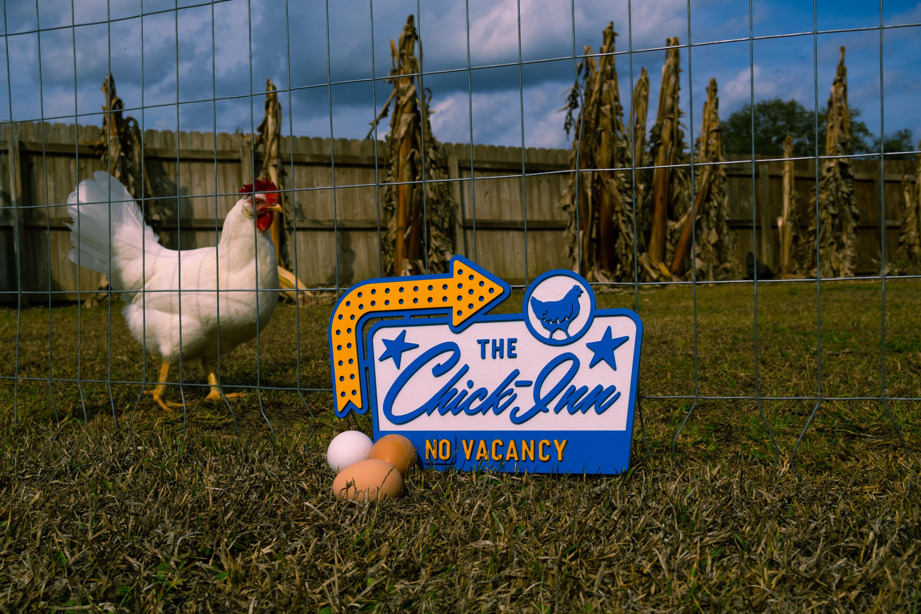 Chick-inn Chicken Coop Sign, Laser Cut Wooden Hen House Decor - Etsy