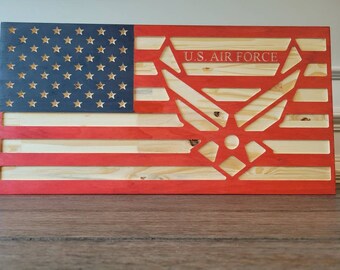 USAF Round Bar Sign Air Force Engraved Wooden Bar Sign or - Etsy