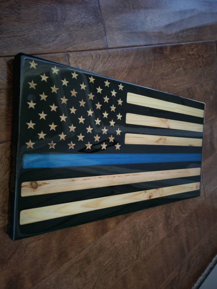 Red Line Flag, Blue Line Flag, Wooden Flag Sign, Firefighters, Law ...