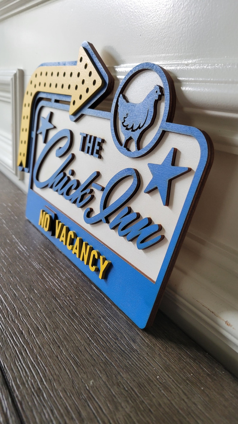 Chick-inn Sign, Wooden Chicken Sign, No Vacancy, Chicken Coop Sign, Hen ...