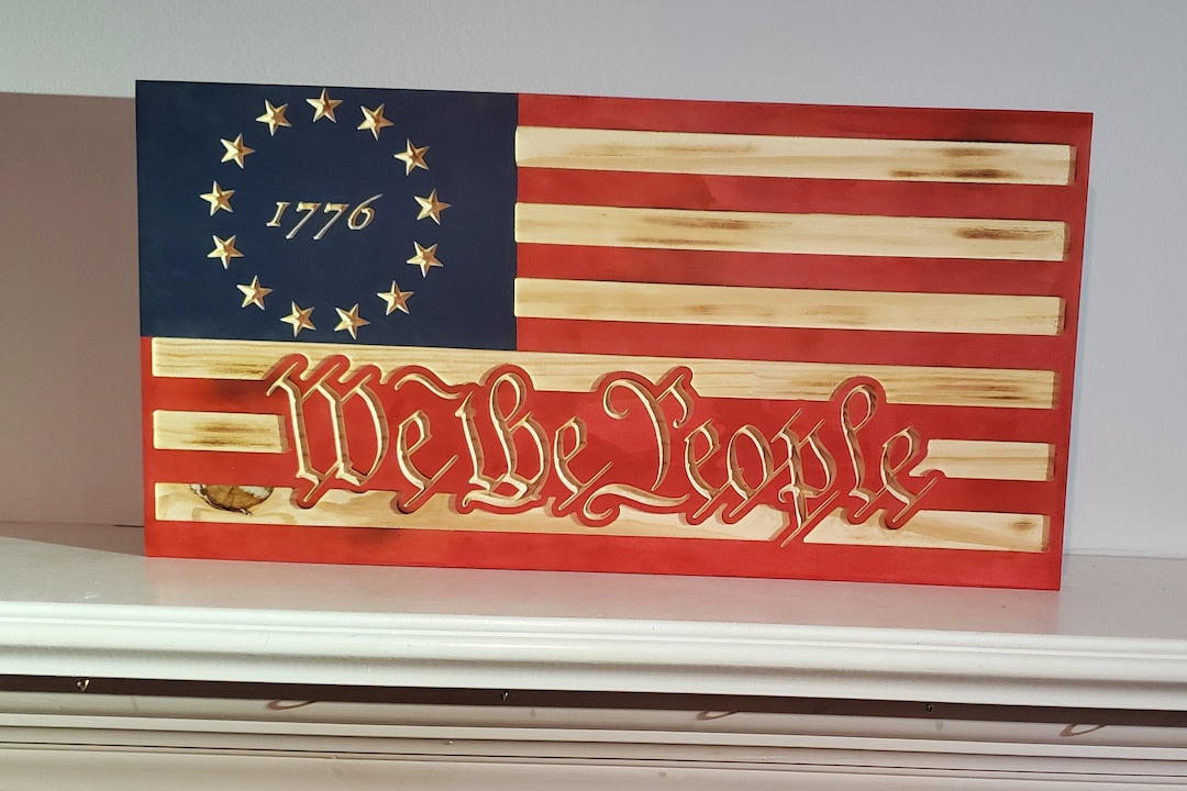 Betsy Ross - We the People, Wooden Sign, Wooden Flag Sign - Etsy