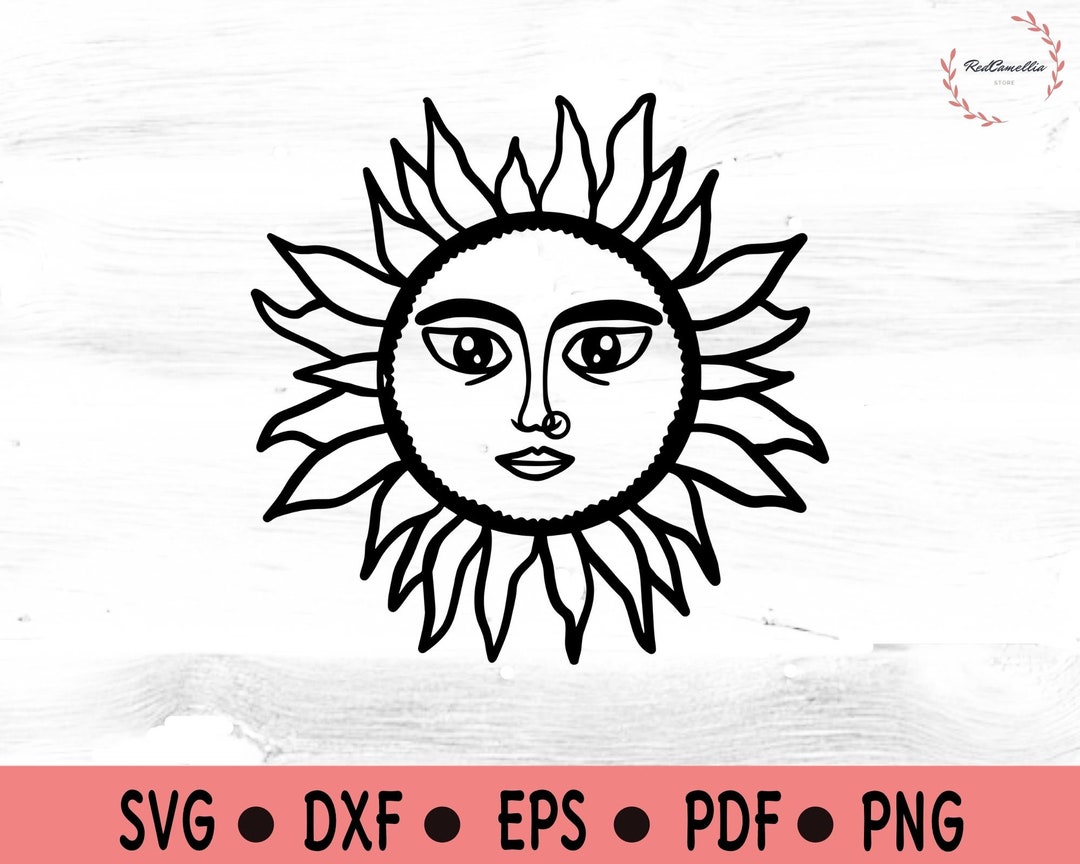 Sun face SVG Sun svg file Sun vector Sun silhouette - Etsy France
