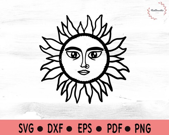 Sun Face SVG Sun Svg File Sun Vector Sun Silhouette Svg | Etsy Israel