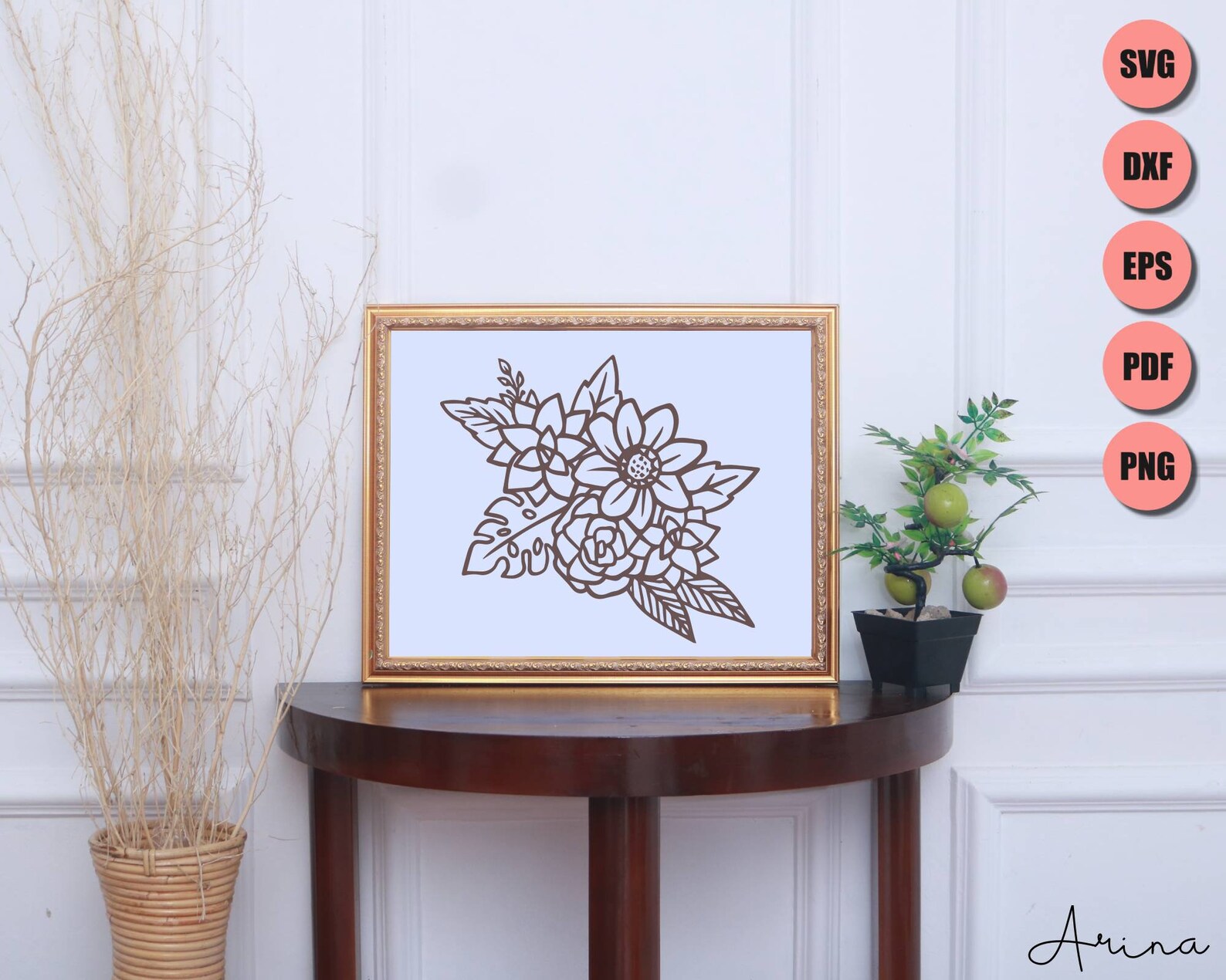 Flowers SVG, Floral Wreath Svg, Flowers Cut File, Flower Border Svg ...