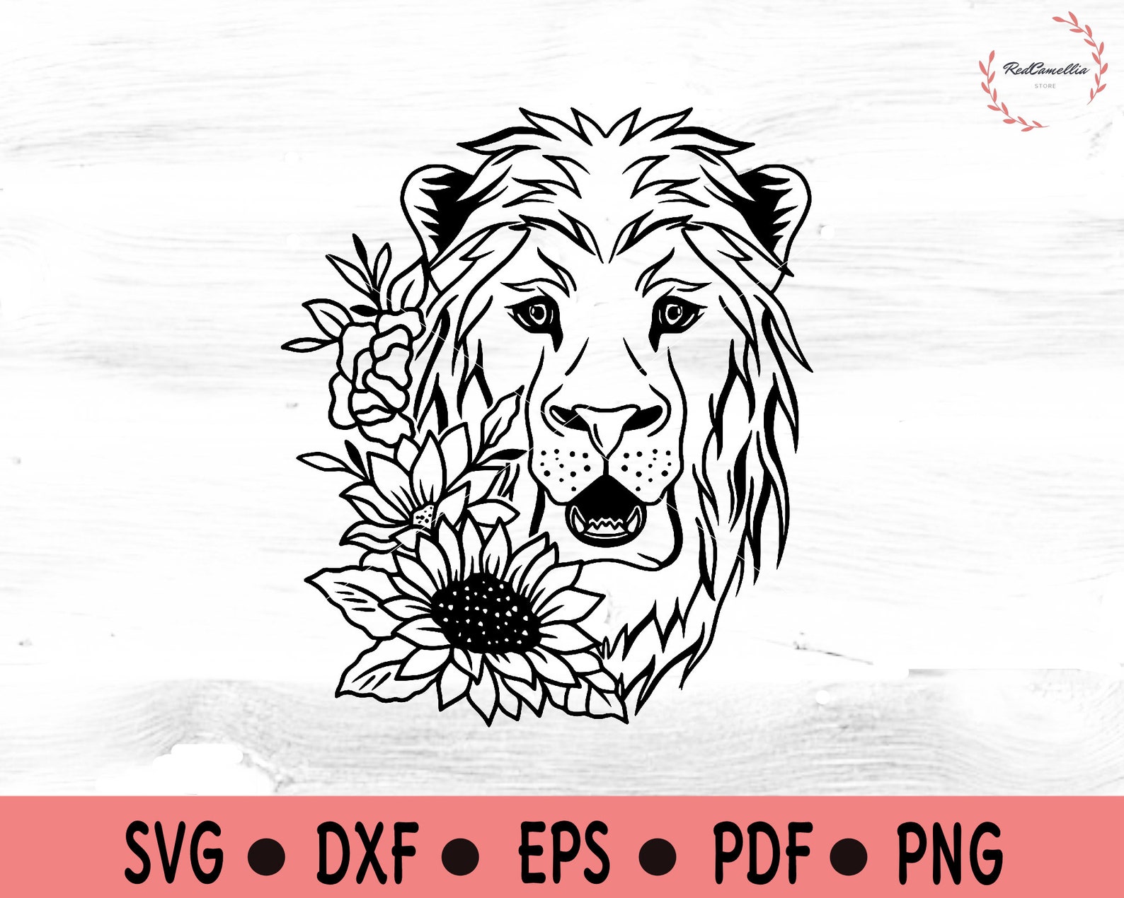 Lion With Flowers SVG, Lion Head SVG, Floral Lion Svg, Lion Face With ...