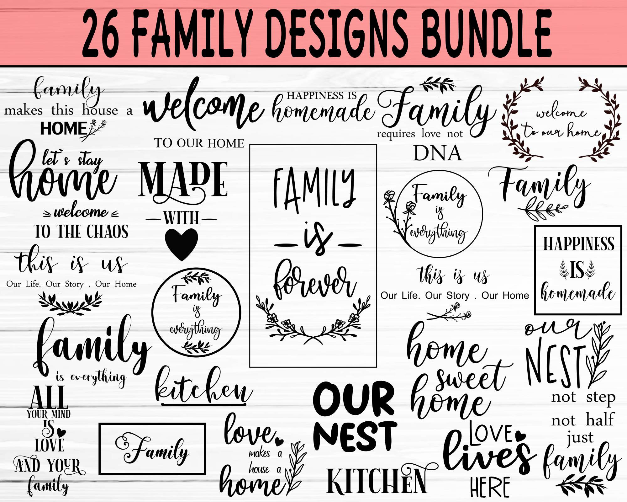 Family SVG Bundle, Rustic Farmhouse SVG, Farmhouse Quote, Family SVG ...