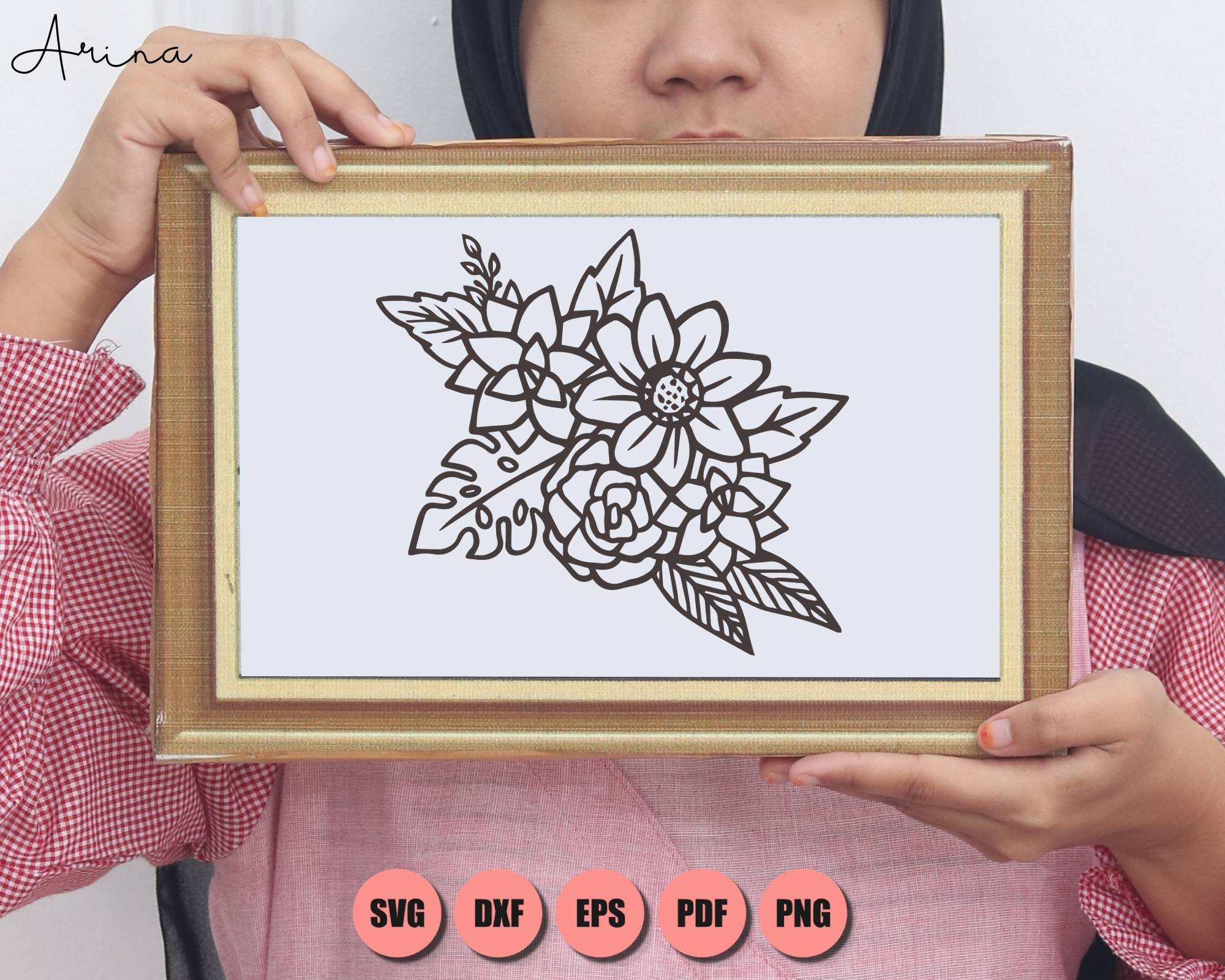 Flowers SVG, Floral Wreath Svg, Flowers Cut File, Flower Border Svg ...