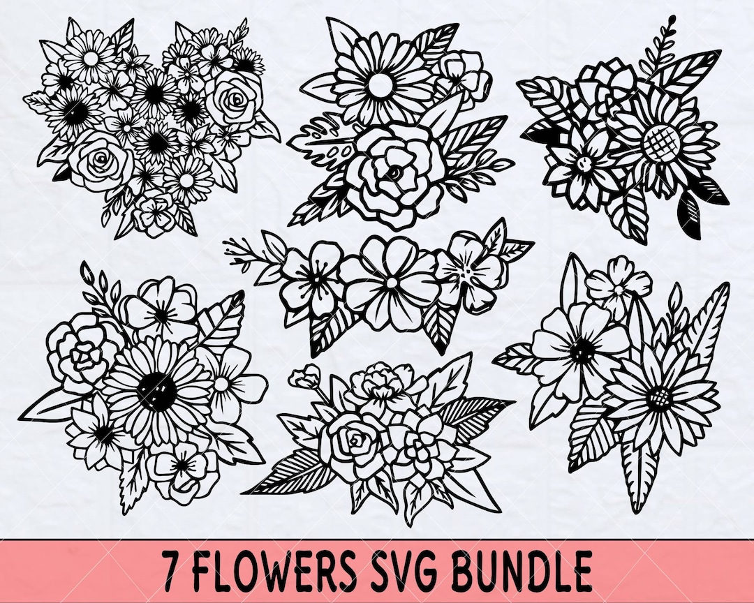 Flores Svg Bundle Flower Svg Rose Svg Flower Bouquet svg - Etsy México