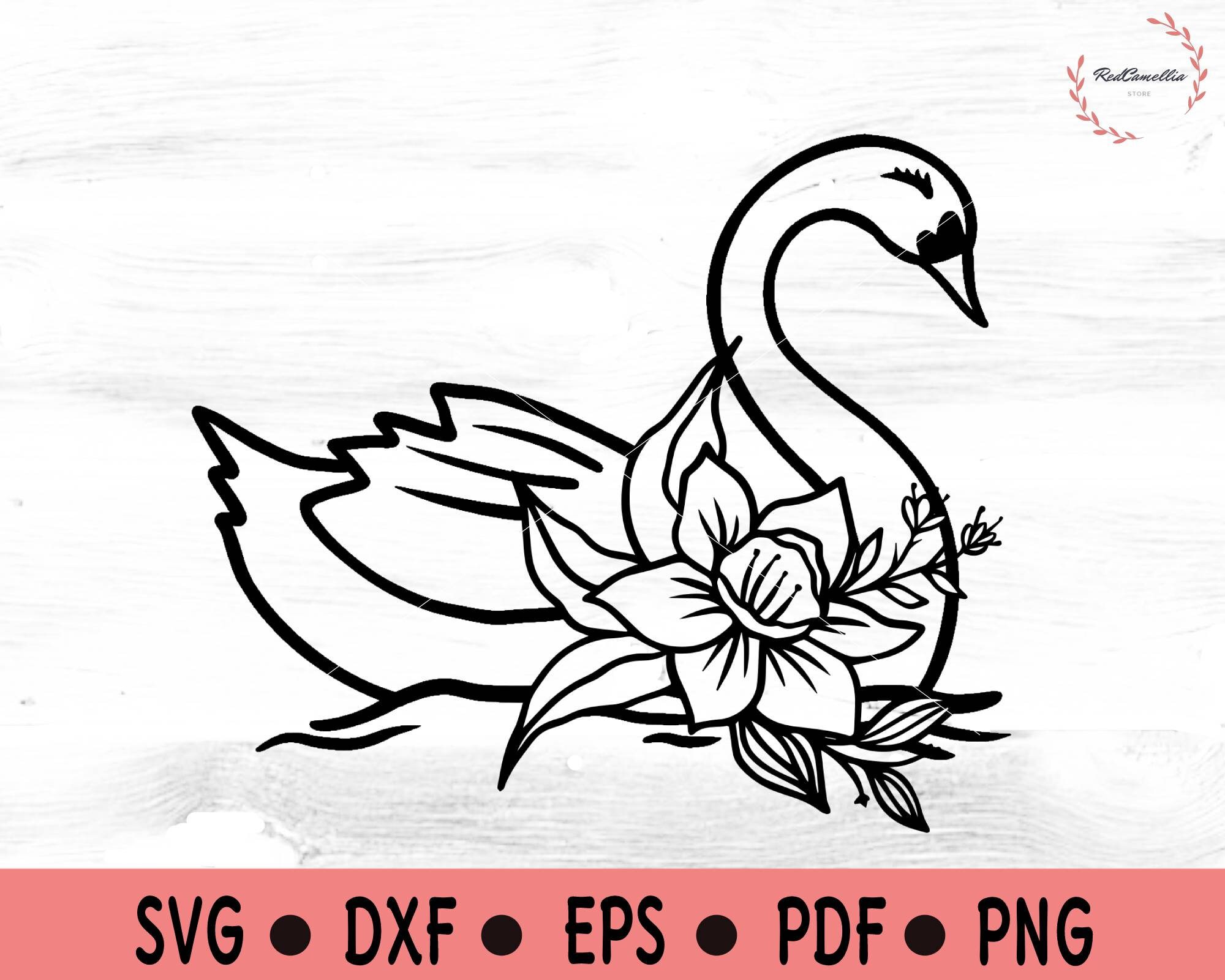 Swan Flower Bouquet, Swan Flowers Svg, Swan Svg File, Swan Cricut Files ...