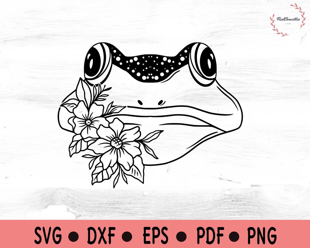 Frog With Flowers SVG, Frog SVG File, Floral Frog, Cute Frog Svg, Frog ...