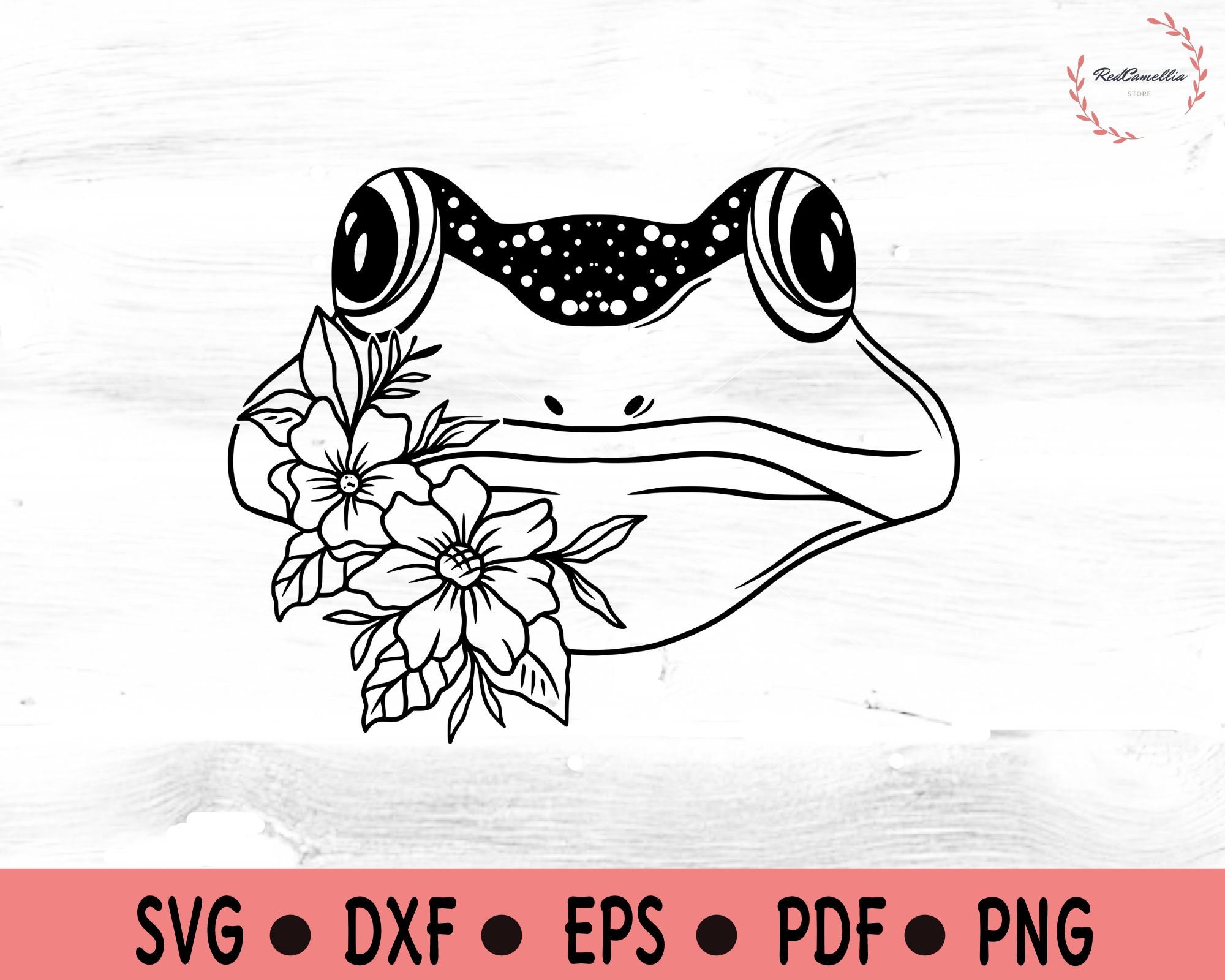Frog With Flowers SVG, Frog SVG File, Floral Frog, Cute Frog Svg, Frog ...