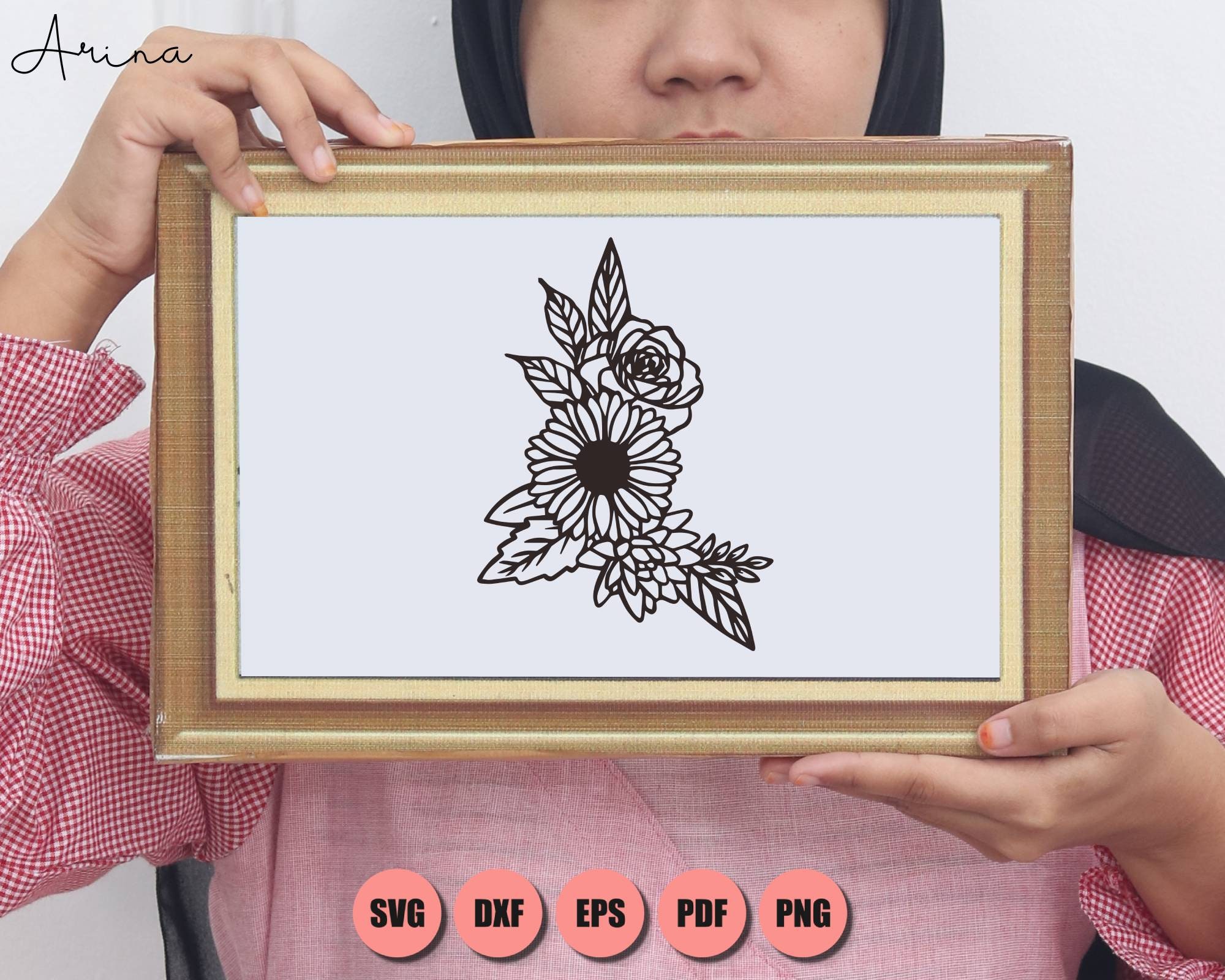 Flower Arrangement SVG, Floral Swag Svg, Flowers SVG, Floral Wreath Svg ...