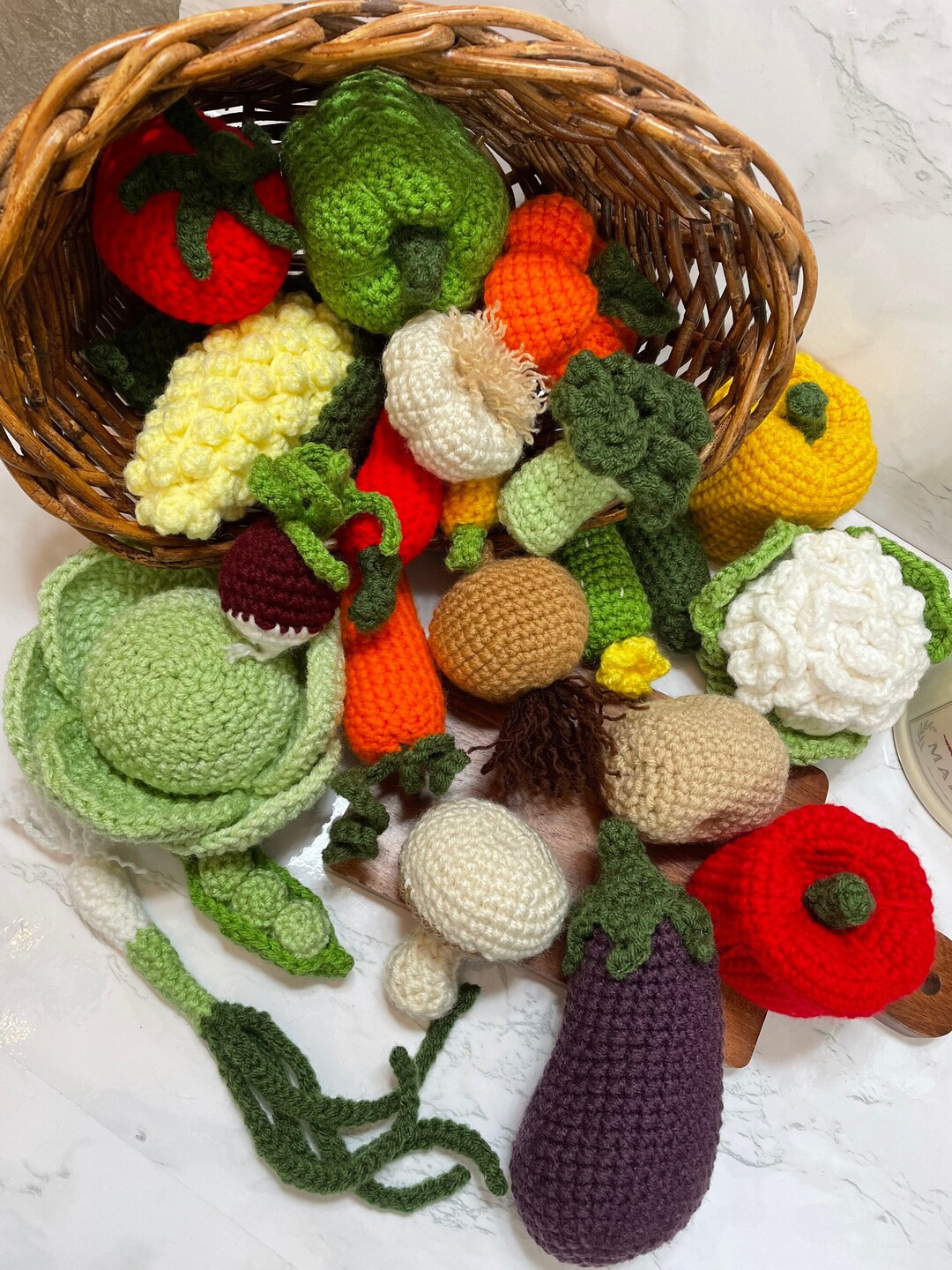 Crochet Vegetable Play Set Kids Play Food Crochet Handmade Home Decor ...
