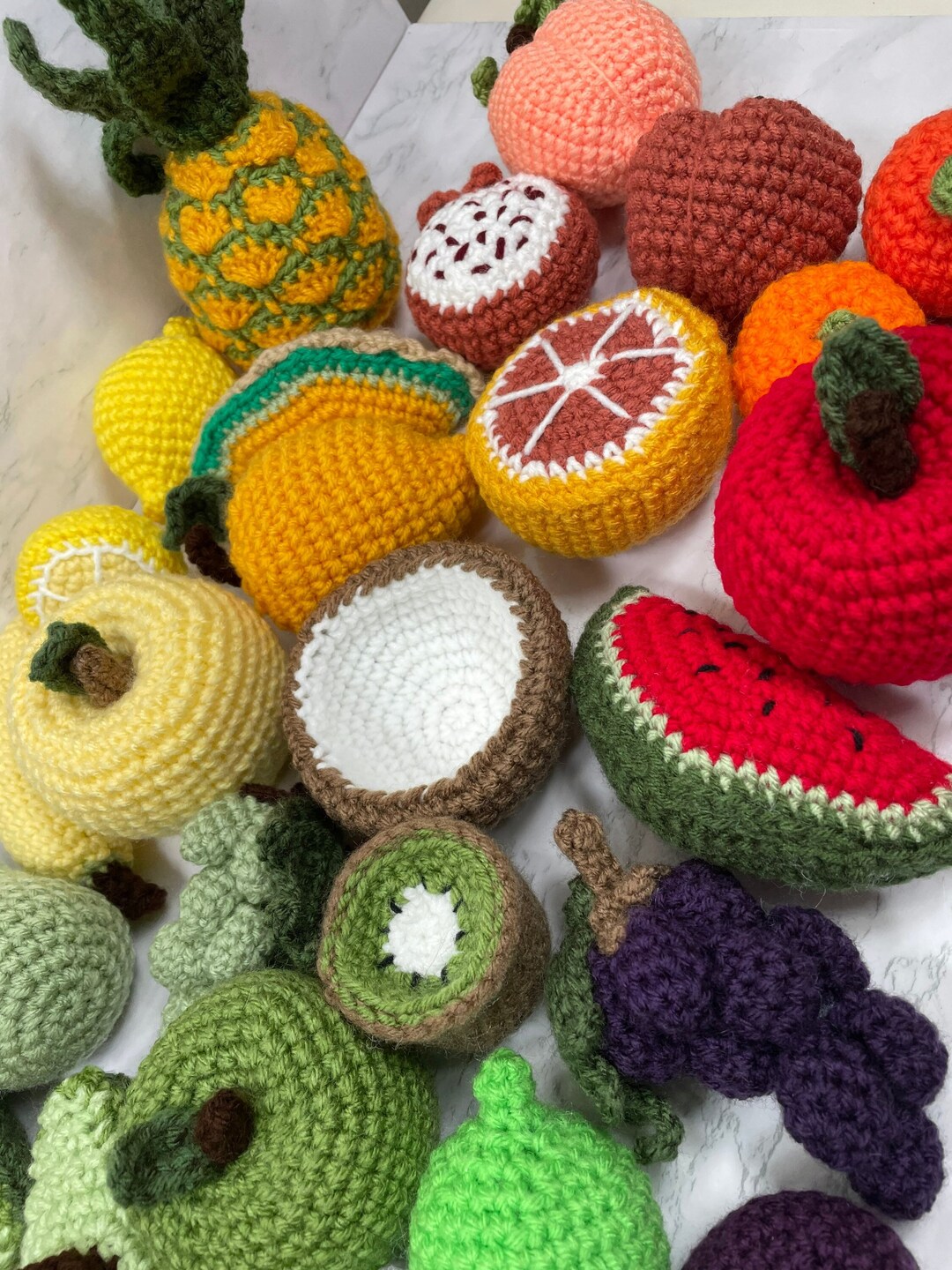 Crochet Fruit Play Set Kids Play Food Crochet Handmade Home Decor - Etsy