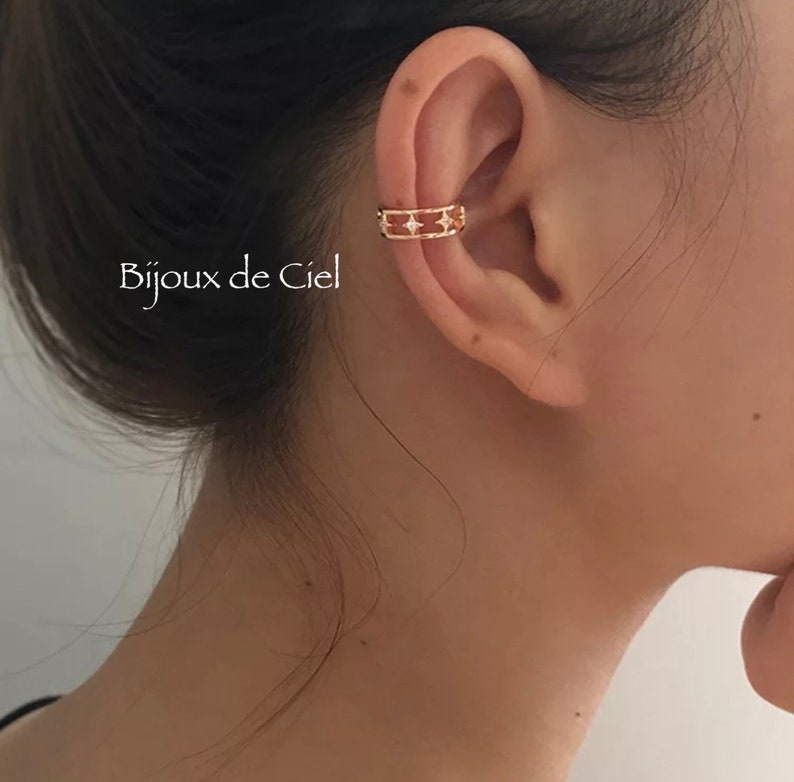 Retro French Style Ear Cuff 2 Piece 18k Gold Plated Ear Bone - Etsy