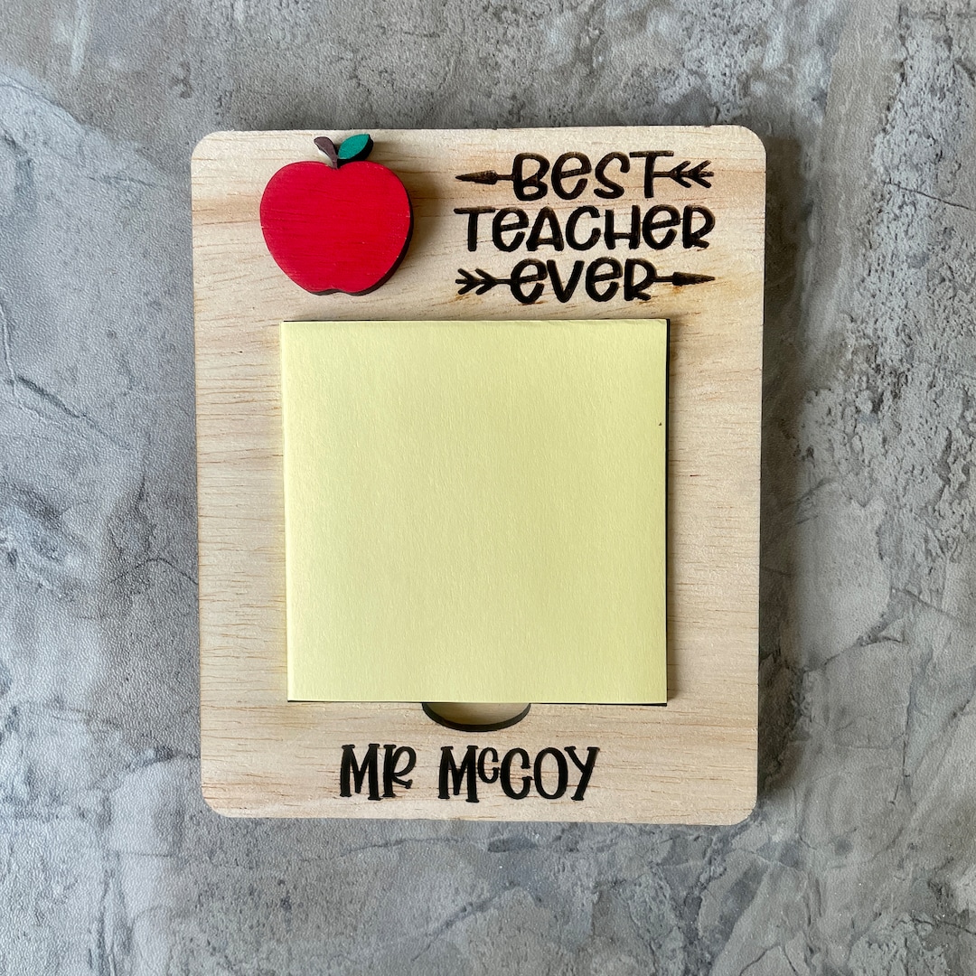 Teacher Post It Note Holder Laser Cut File - Etsy