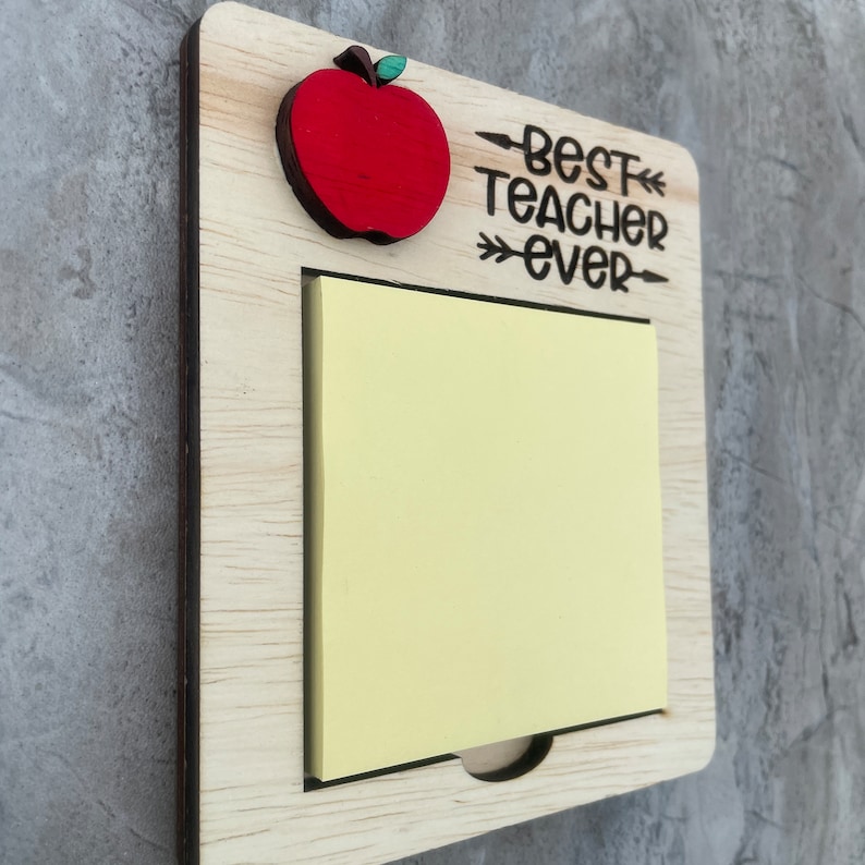 Teacher Post It Note Holder Laser Cut File - Etsy