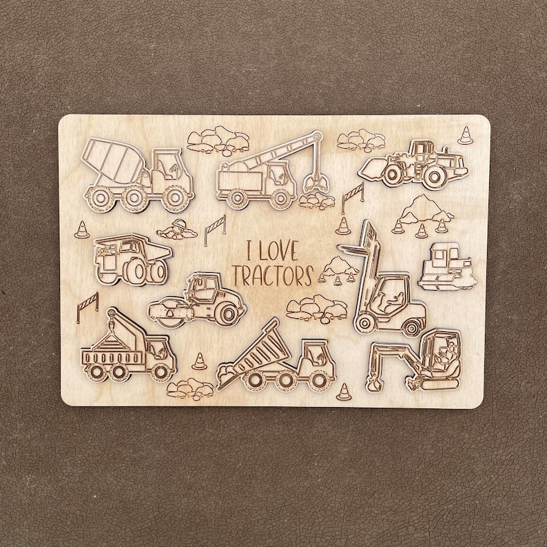 Construction Puzzle Laser Cut File - Etsy