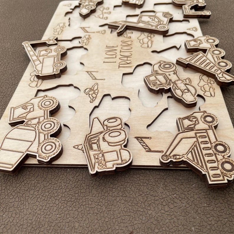 Construction Puzzle Laser Cut File - Etsy