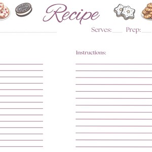 Cookie Digital Recipe Card - Etsy