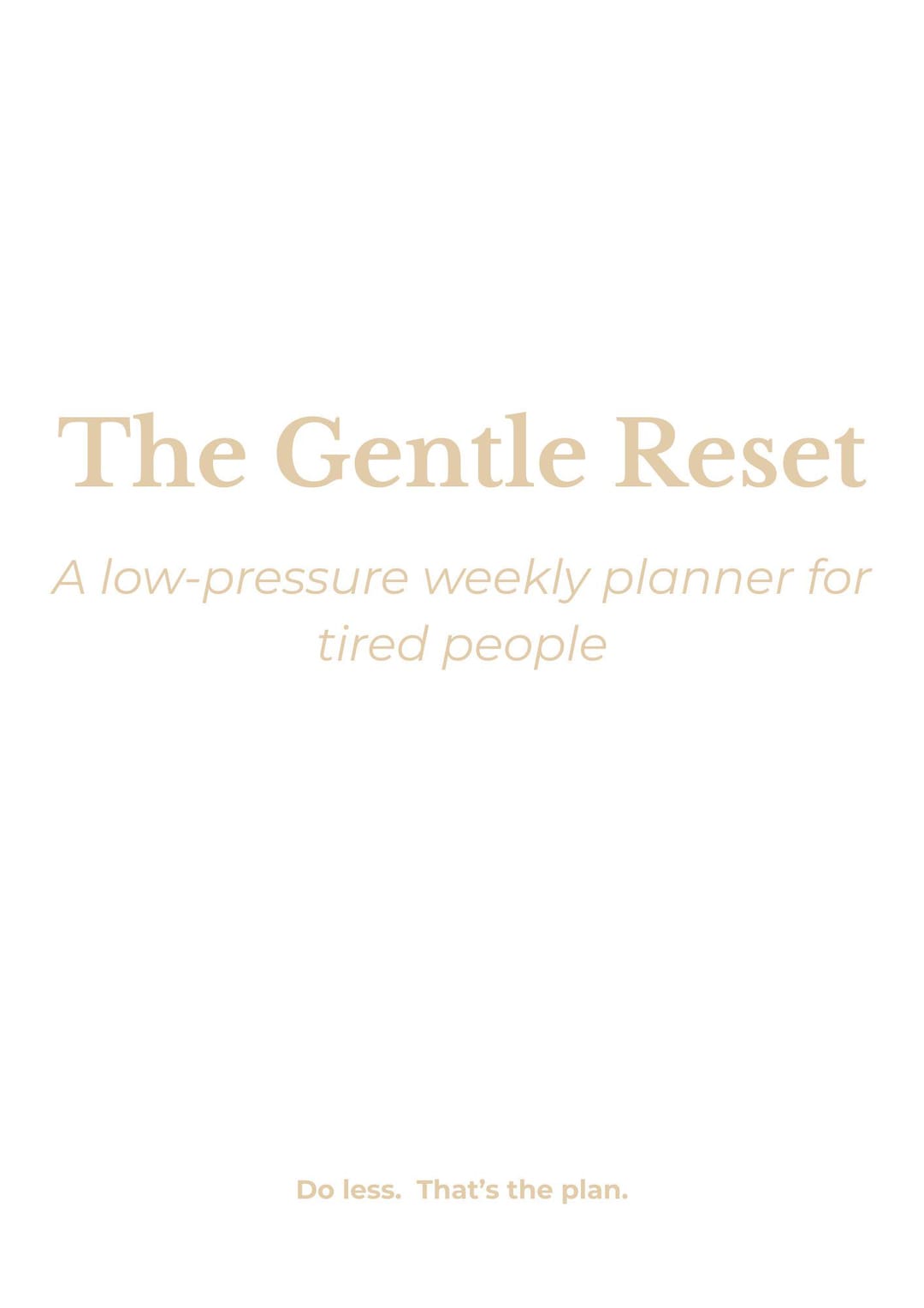 Gentle Weekly Planner Printable | Low-pressure Reset for Burnout ...