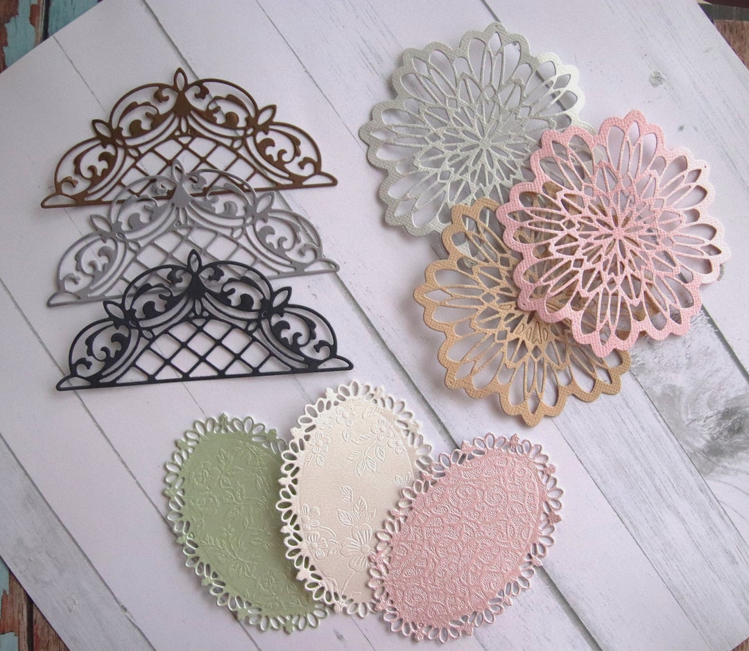 Mix Die Cuts | Oval | Half Doily | Doily | 9 Pcs | Premium | Cardstock ...